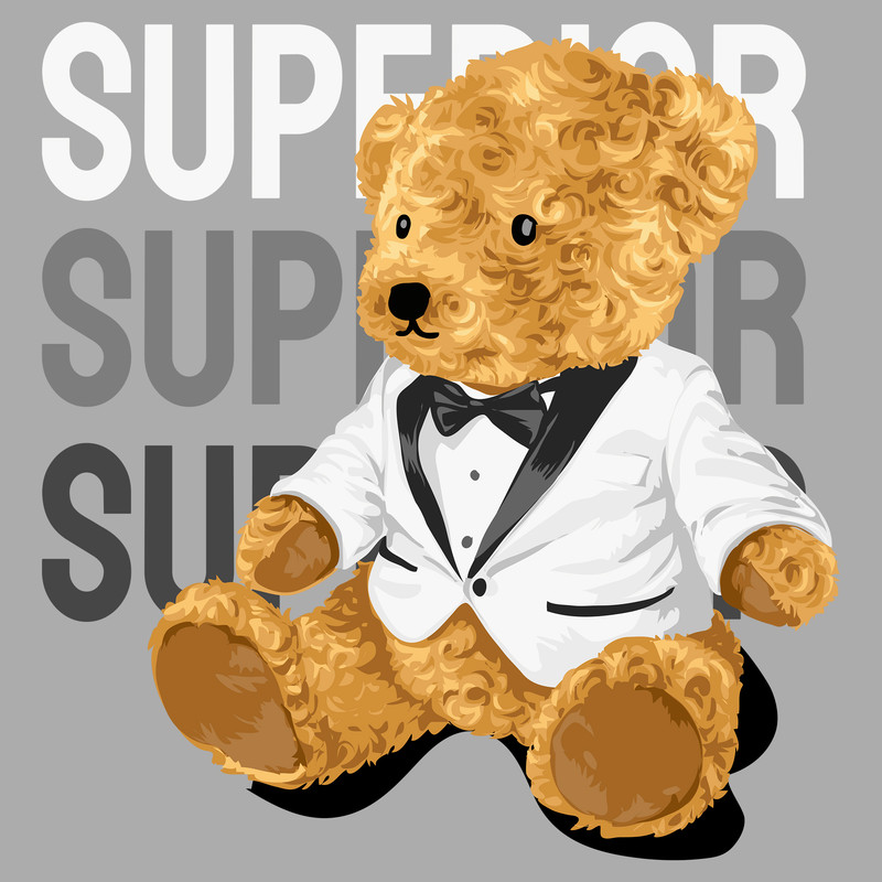 قیمت و خرید استیکر پارچه و لباس مدل dtf طرح تدی کد H20.184 مجموعه 3 عددی