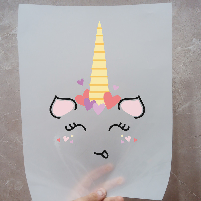 قیمت و خرید استیکر پارچه و لباس مدل dtf طرح یونیکورن کد H20.49 مجموعه 6 عددی