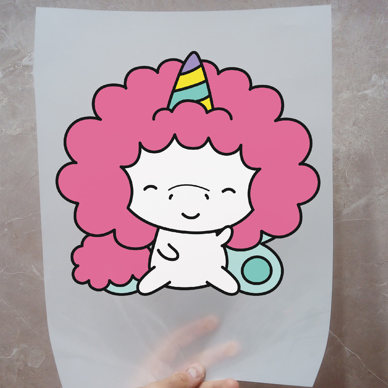 قیمت و خرید استیکر پارچه و لباس مدل dtf طرح یونیکورن کد H15.577 مجموعه 4 عددی