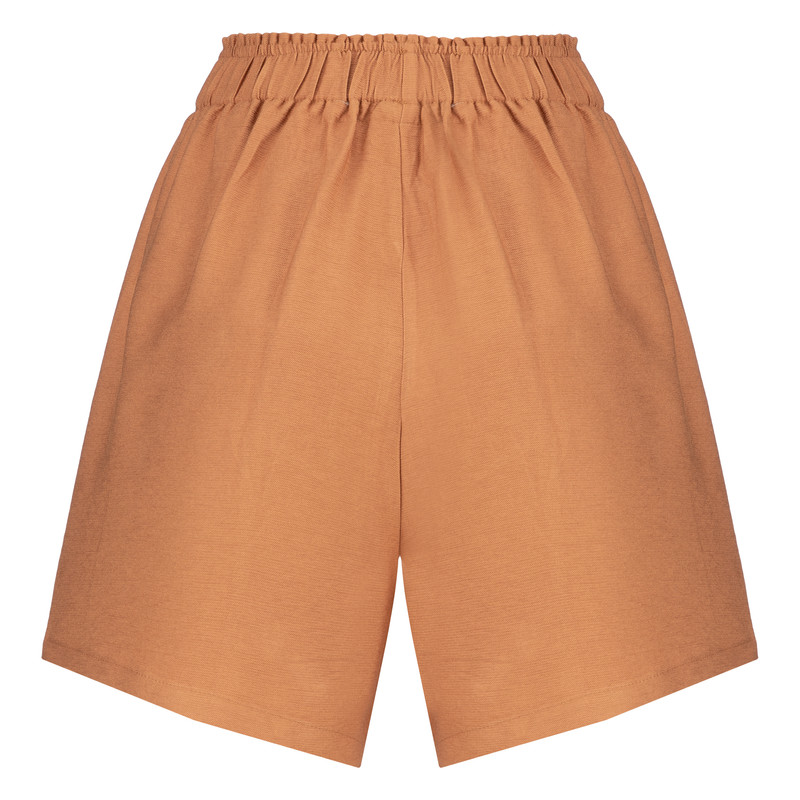 قیمت و خرید شلوارک زنانه سرژه مدل کمر کش جیب دار 229127 رنگ شتری