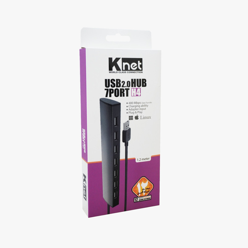 قیمت و خرید هاب 7 پورت USB 2.0 کی نت مدل H4