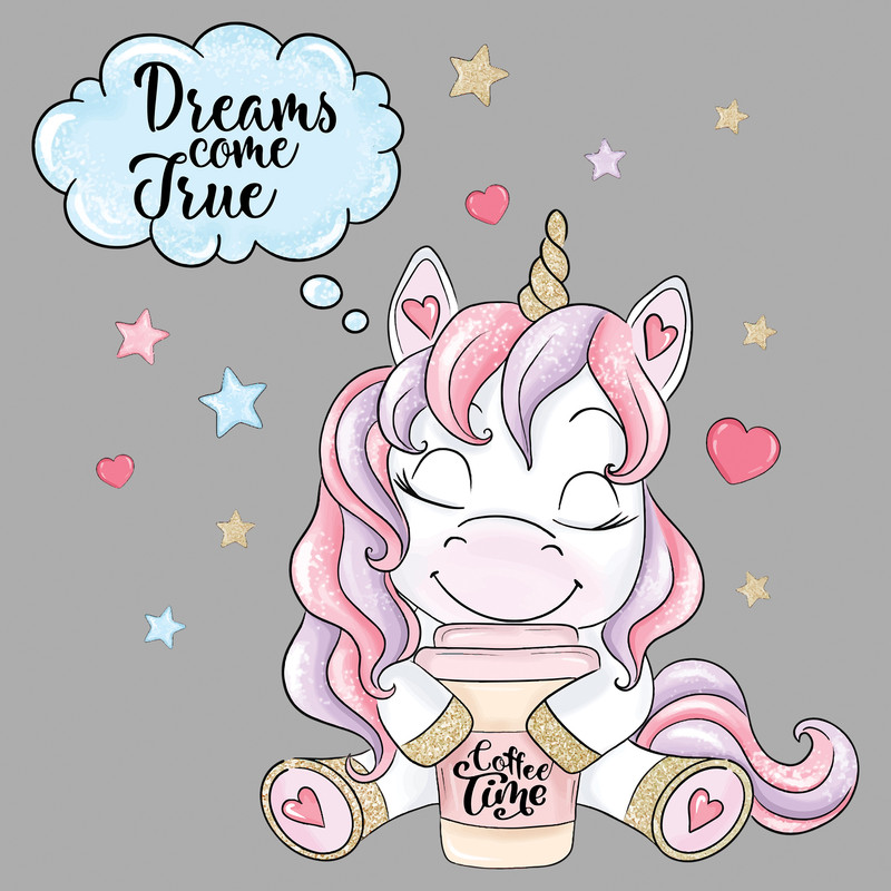 قیمت و خرید استیکر پارچه و لباس مدل dtf طرح یونیکورن کد H20.408 مجموعه 3 عددی