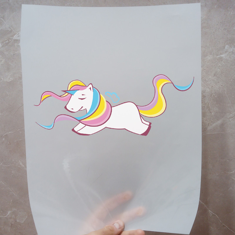 قیمت و خرید استیکر پارچه و لباس مدل dtf طرح یونیکورن کد H20.604 مجموعه 3 عددی