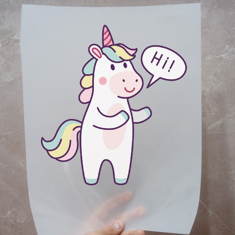 قیمت و خرید استیکر پارچه و لباس مدل dtf طرح یونیکورن کد H15.851 مجموعه 4 عددی