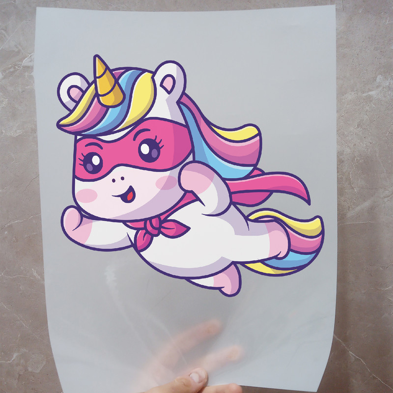 قیمت و خرید استیکر پارچه و لباس مدل dtf طرح یونیکورن کد H15.829 مجموعه 4 عددی
