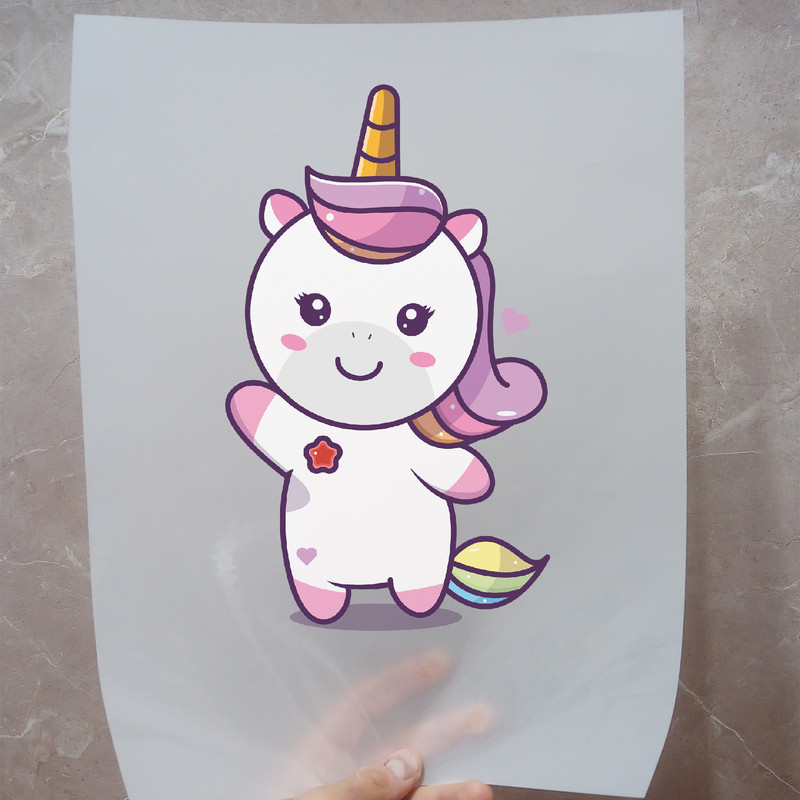 قیمت و خرید استیکر پارچه و لباس مدل dtf طرح یونیکورن کد H15.918 مجموعه 4 عددی