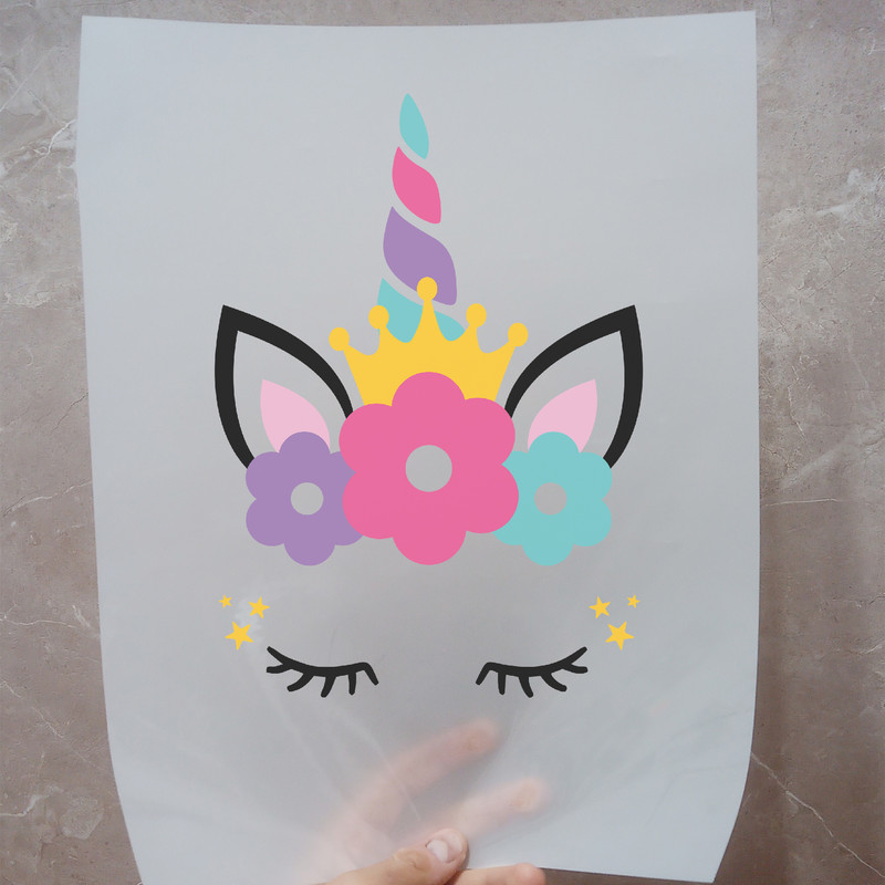 قیمت و خرید استیکر پارچه و لباس مدل dtf طرح یونیکورن کد H20.77 مجموعه 3 عددی