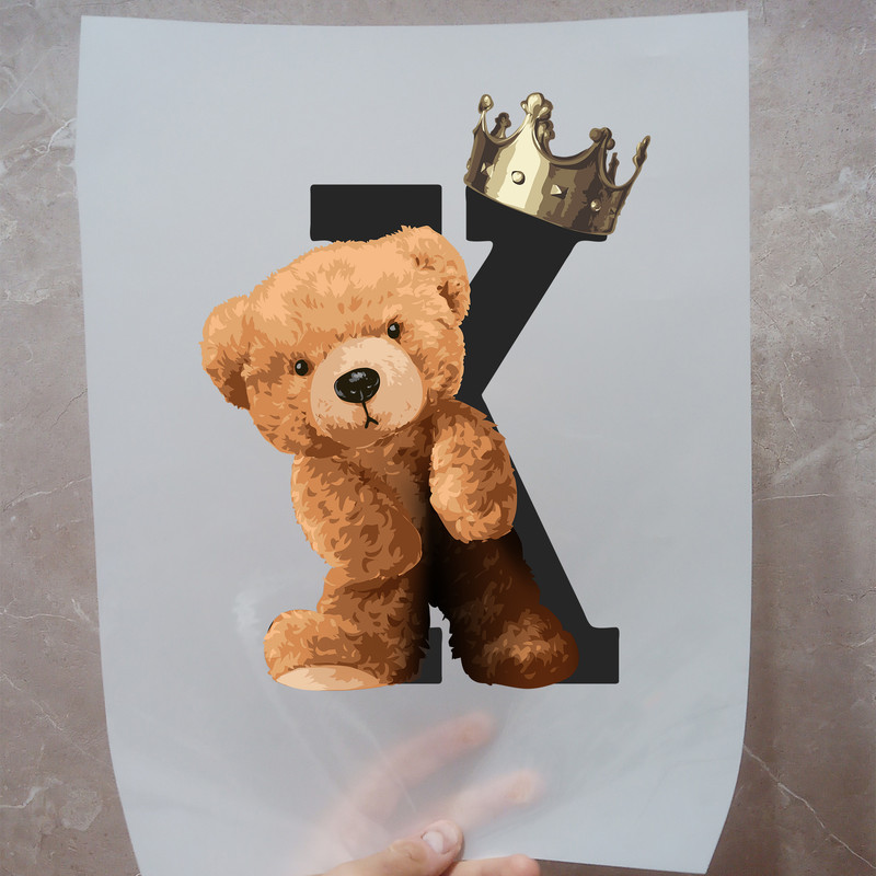 قیمت و خرید استیکر پارچه و لباس مدل dtf طرح تدی کد H15.149 مجموعه 4 عددی