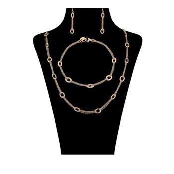 قیمت و خرید نیم ست طلا 18 عیار زنانه گلدم مدل F-3090005