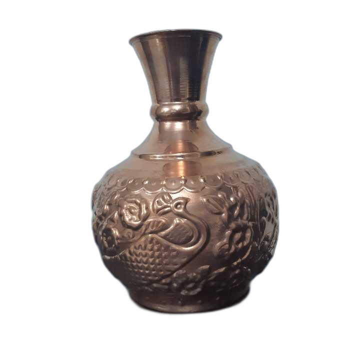 قیمت و خرید گلدان مسی طرح برجسته طاووس بسته 2 عددی