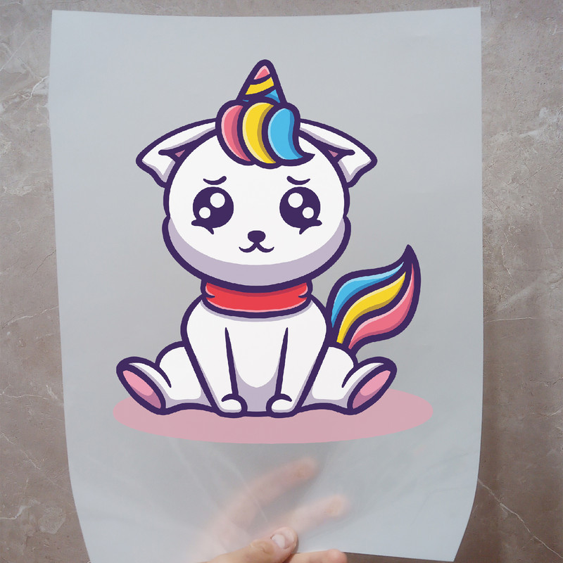 قیمت و خرید استیکر پارچه و لباس مدل dtf طرح یونیکورن کد H15.574 مجموعه 4 عددی