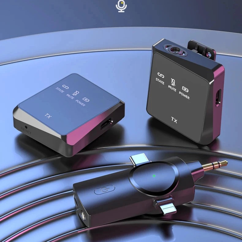 قیمت و خرید ست میکروفن بی سیم یقه ای مدل AirSky Dual TX