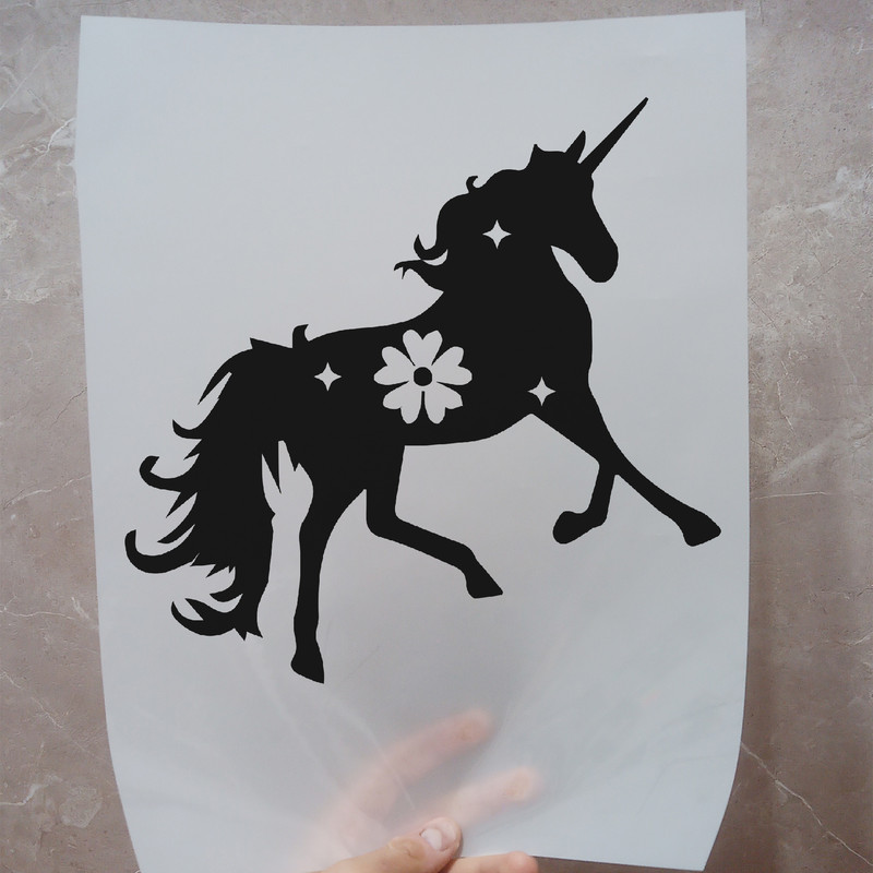 قیمت و خرید استیکر پارچه و لباس مدل dtf طرح یونیکورن کد H15.1246 مجموعه 4 عددی