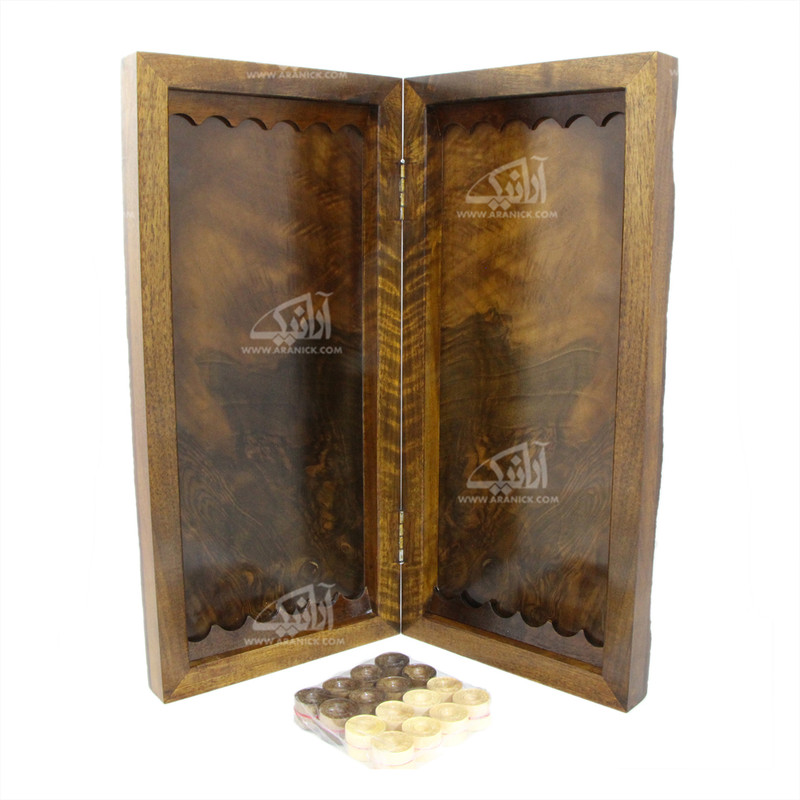 قیمت و خرید تخته نرد آرانیک منبت رنگ قهوه ای تیره طرح شیخ