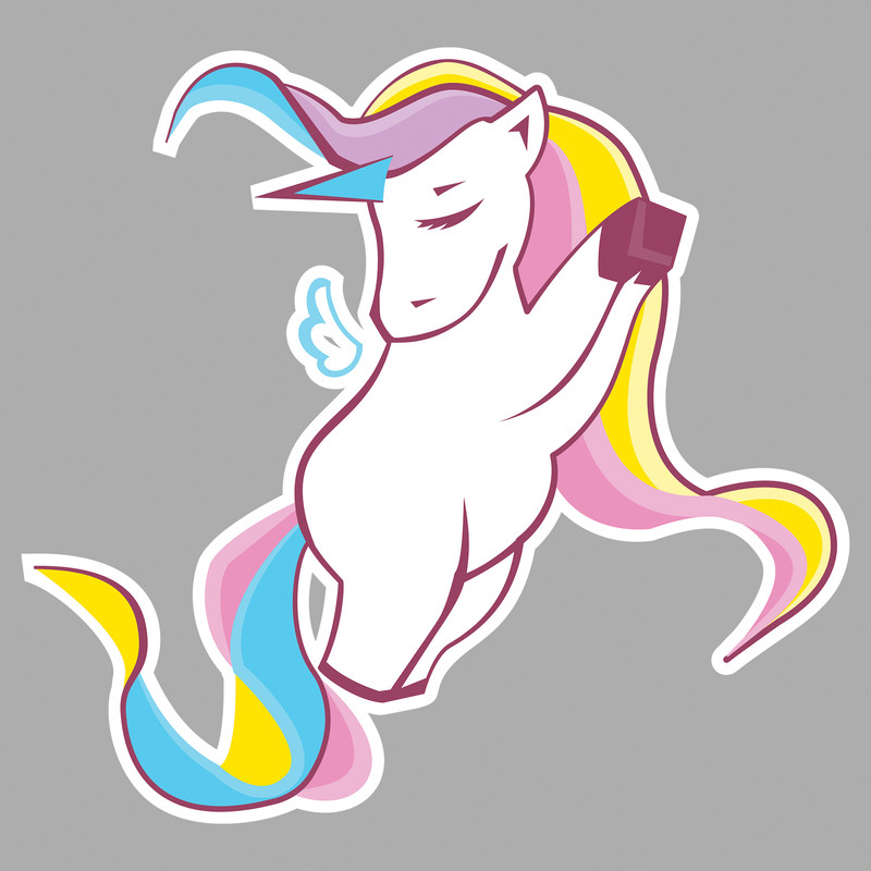 قیمت و خرید استیکر پارچه و لباس مدل dtf طرح یونیکورن کد H15.608 مجموعه 4 عددی