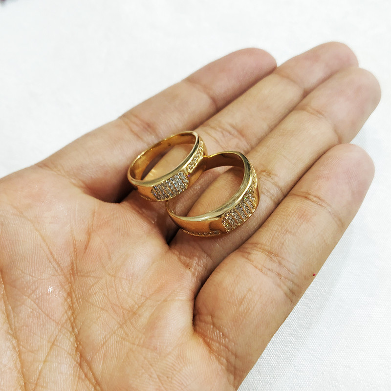 قیمت و خرید ست انگشتر زنانه و مردانه سلین کالا مدل طلا روسی ce-As10