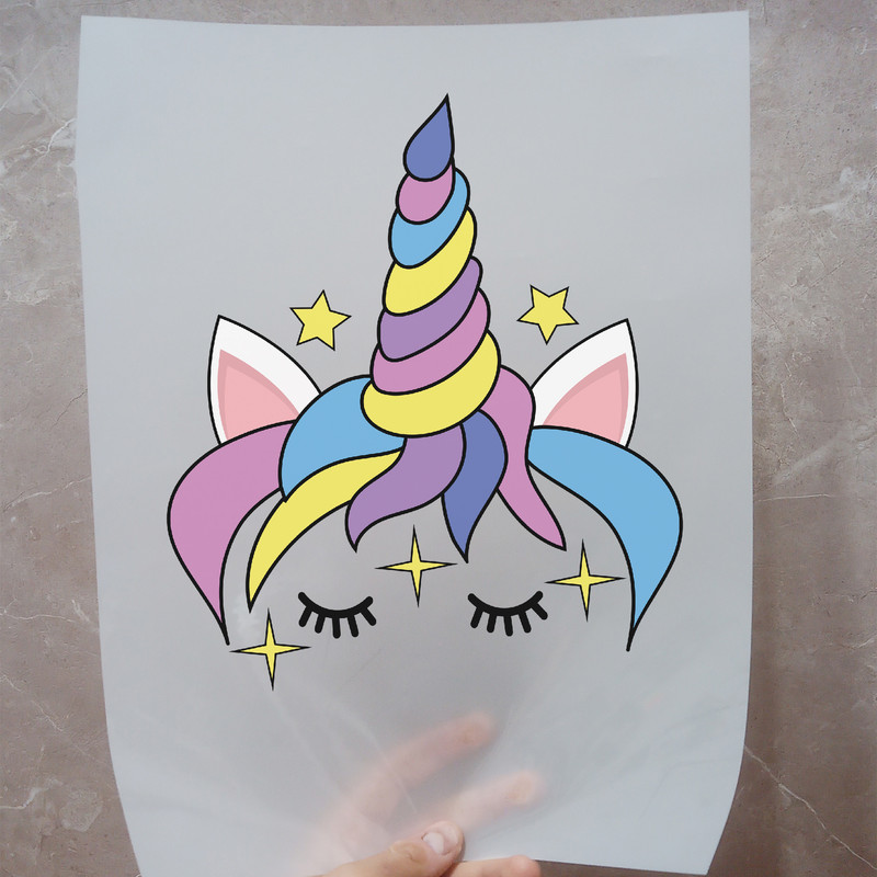 قیمت و خرید استیکر پارچه و لباس مدل dtf طرح یونیکورن کد H20.43 مجموعه 6 عددی