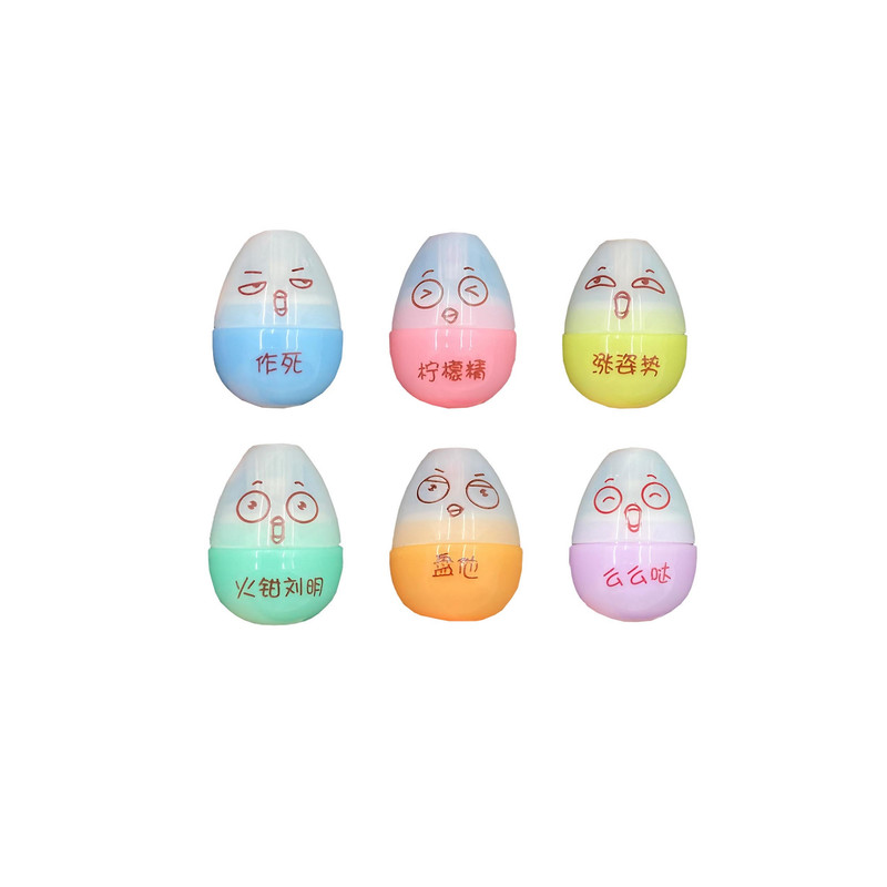 قیمت و خرید ماژیک علامت گذار طرح تخم مرغی کد shs-503 بسته 6 عددی