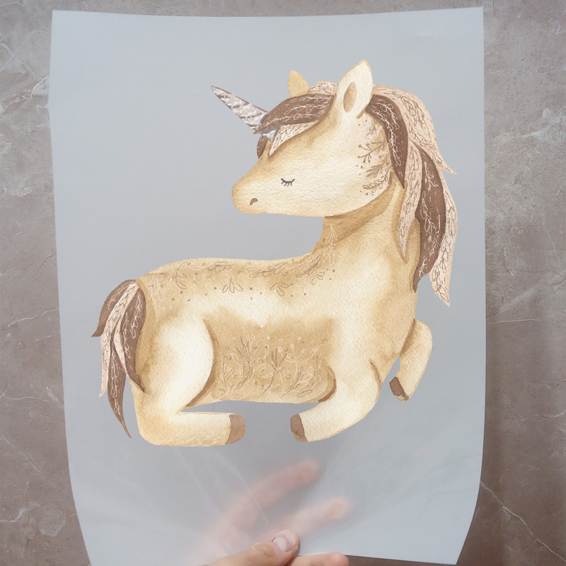 قیمت و خرید استیکر پارچه و لباس مدل dtf طرح یونیکورن کد H20.509 مجموعه 3 عددی