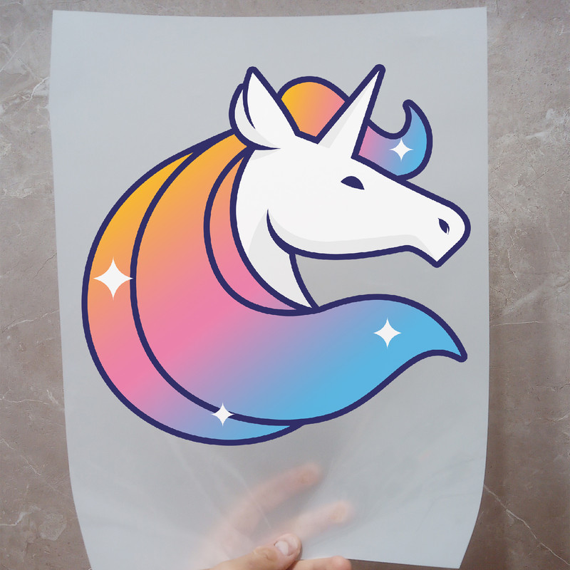 قیمت و خرید استیکر پارچه و لباس مدل dtf طرح یونیکورن کد H15.952 مجموعه 4 عددی