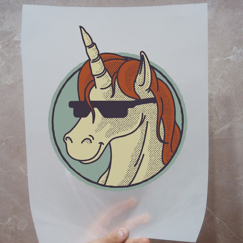 قیمت و خرید استیکر پارچه و لباس مدل dtf طرح یونیکورن کد H15.202 مجموعه 4 عددی