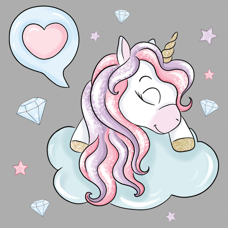 قیمت و خرید استیکر پارچه و لباس مدل dtf طرح یونیکورن کد H20.412 مجموعه 3 عددی