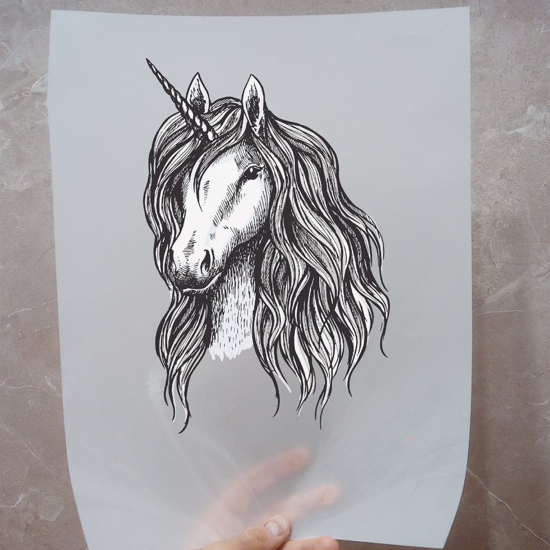 قیمت و خرید استیکر پارچه و لباس مدل dtf طرح یونیکورن کد H15.192 مجموعه 4 عددی