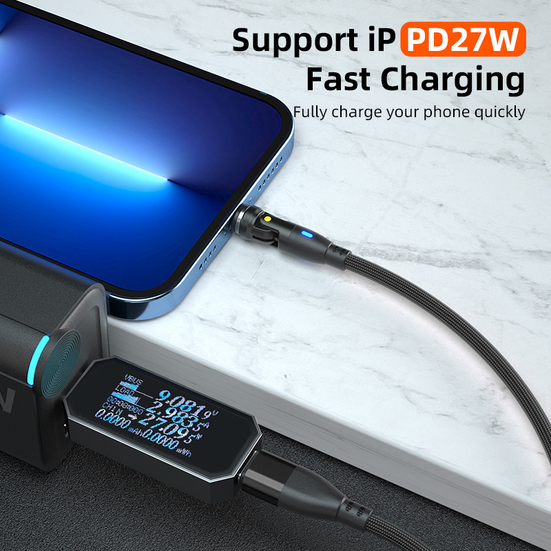 قیمت و خرید کابل تبدیل مغناطیسی به لایتنینگ Microusb Usb C مدل 5