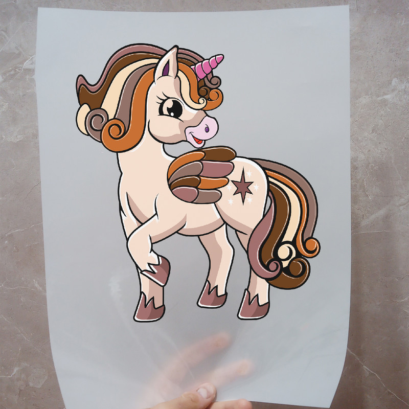 قیمت و خرید استیکر پارچه و لباس مدل dtf طرح یونیکورن کد H20.746 مجموعه 3 عددی