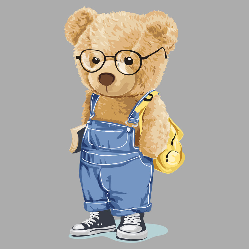 قیمت و خرید استیکر پارچه و لباس مدل dtf طرح تدی کد H15.111 مجموعه 4 عددی