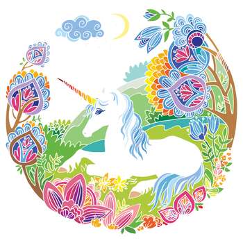 قیمت و خرید استیکر پارچه و لباس مدل dtf طرح یونیکورن کد H15.327 مجموعه 12 عددی