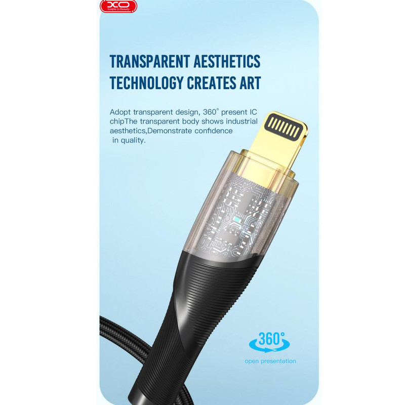 قیمت و خرید کابل شارژ usb-c به لایتنینگ ایکس او مدل nb-q223a طول 1 متر