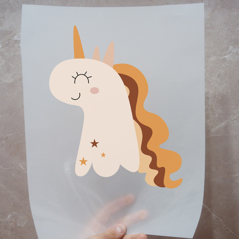 قیمت و خرید استیکر پارچه و لباس مدل dtf طرح یونیکورن کد H20.320 مجموعه 6 عددی