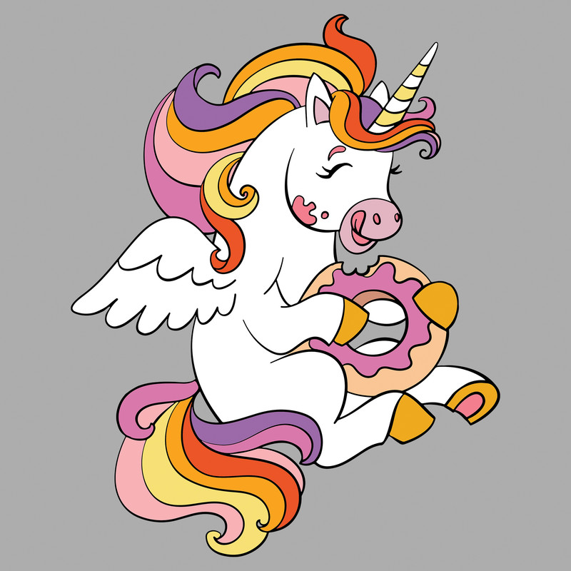 قیمت و خرید استیکر پارچه و لباس مدل dtf طرح یونیکورن کد H15.810 مجموعه 4 عددی