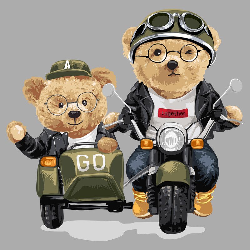 قیمت و خرید استیکر پارچه و لباس مدل dtf طرح تدی کد H15.192 مجموعه 12 عددی