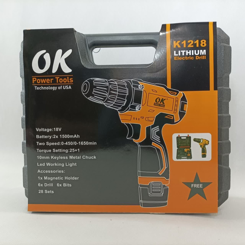 قیمت و خرید مجموعه 24 عددی دریل شارژی اوکی مدل OK-1218-new