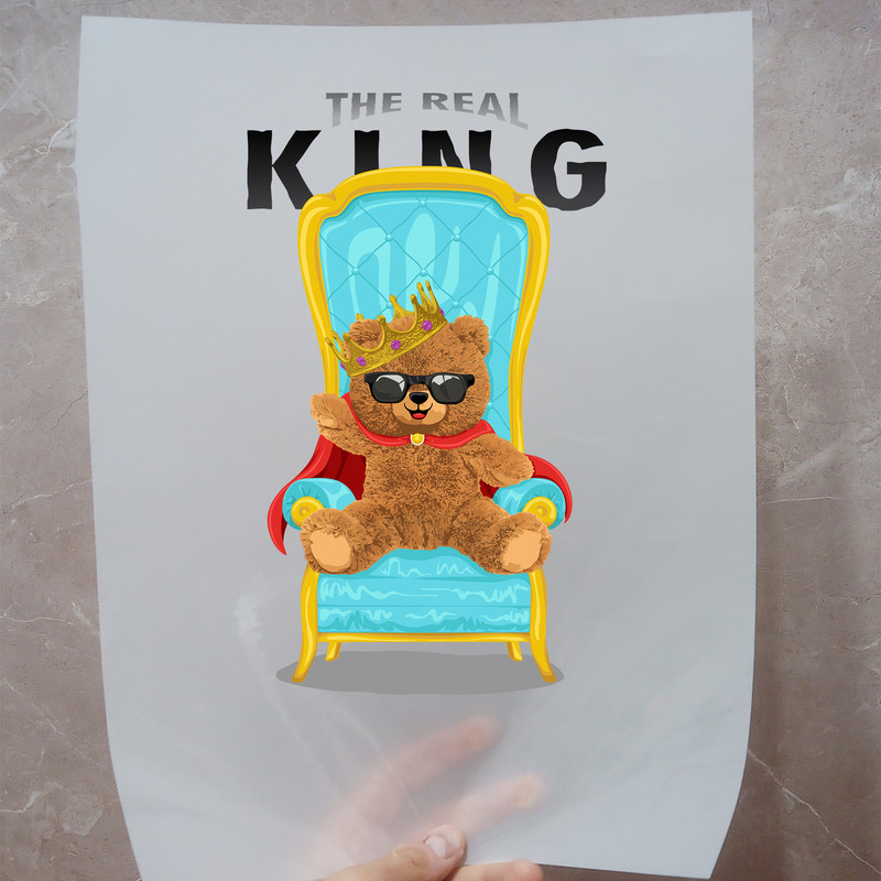 قیمت و خرید استیکر پارچه و لباس مدل dtf طرح تدی کد H20.28 مجموعه 3 عددی