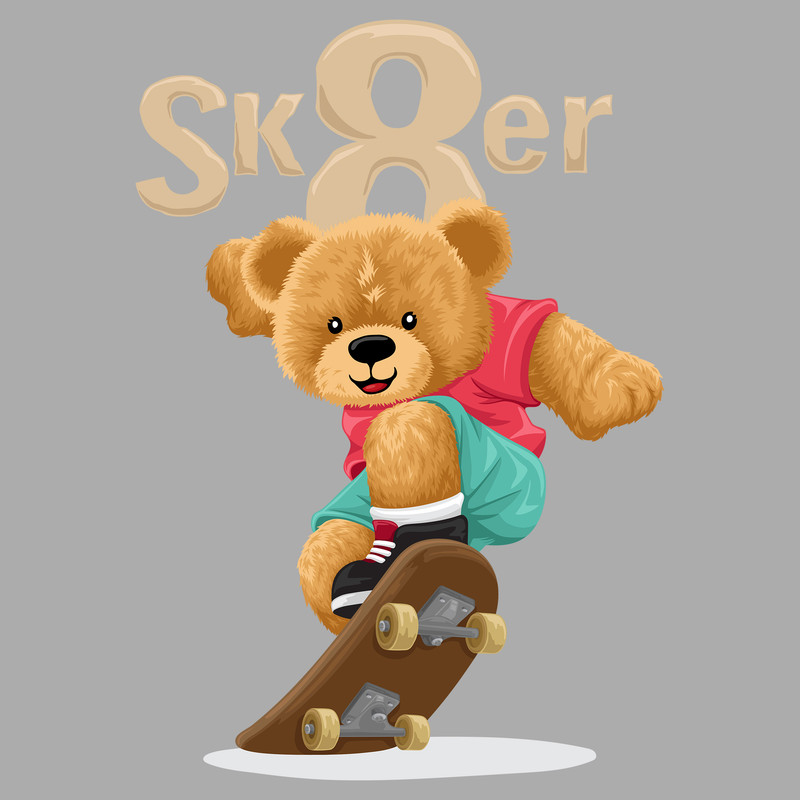 قیمت و خرید استیکر پارچه و لباس مدل dtf طرح تدی کد H15.78 مجموعه 4 عددی