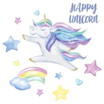 قیمت و خرید استیکر پارچه و لباس مدل dtf طرح یونیکورن کد H20.477 مجموعه 3 عددی