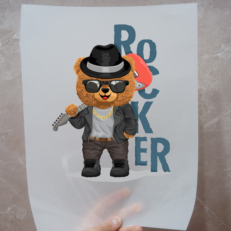 قیمت و خرید استیکر پارچه و لباس مدل dtf طرح تدی کد H20.44 مجموعه 3 عددی