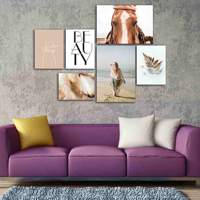 قیمت و خرید تابلو شاسی بکلیت طرح اسب و زندگی مدل SH-394 مجموعه 6 عددی