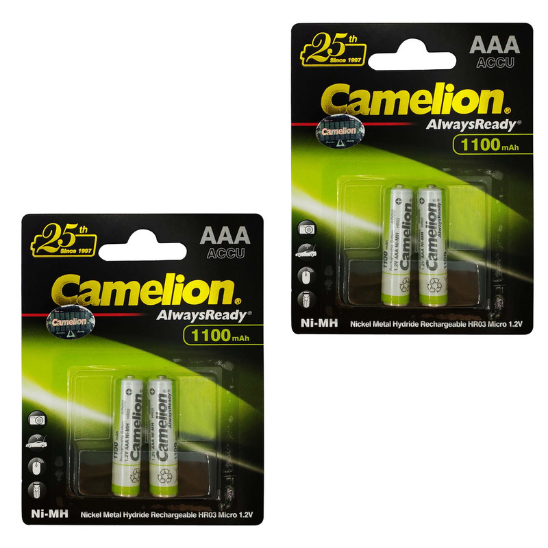 قیمت و خرید باتری نیم قلمی قابل شارژ کملیون مدل ACCU-1100-mAh بسته چهار ...