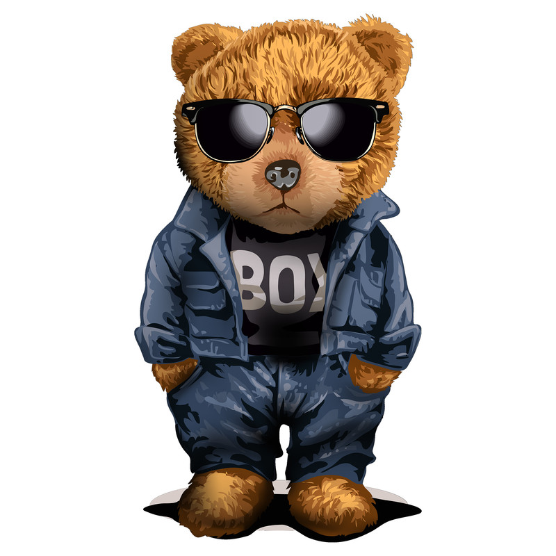 قیمت و خرید استیکر پارچه و لباس مدل dtf طرح تدی کد H15.150 مجموعه 12 عددی