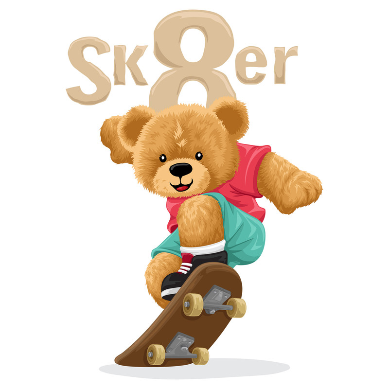 قیمت و خرید استیکر پارچه و لباس مدل dtf طرح تدی کد H15.78 مجموعه 4 عددی