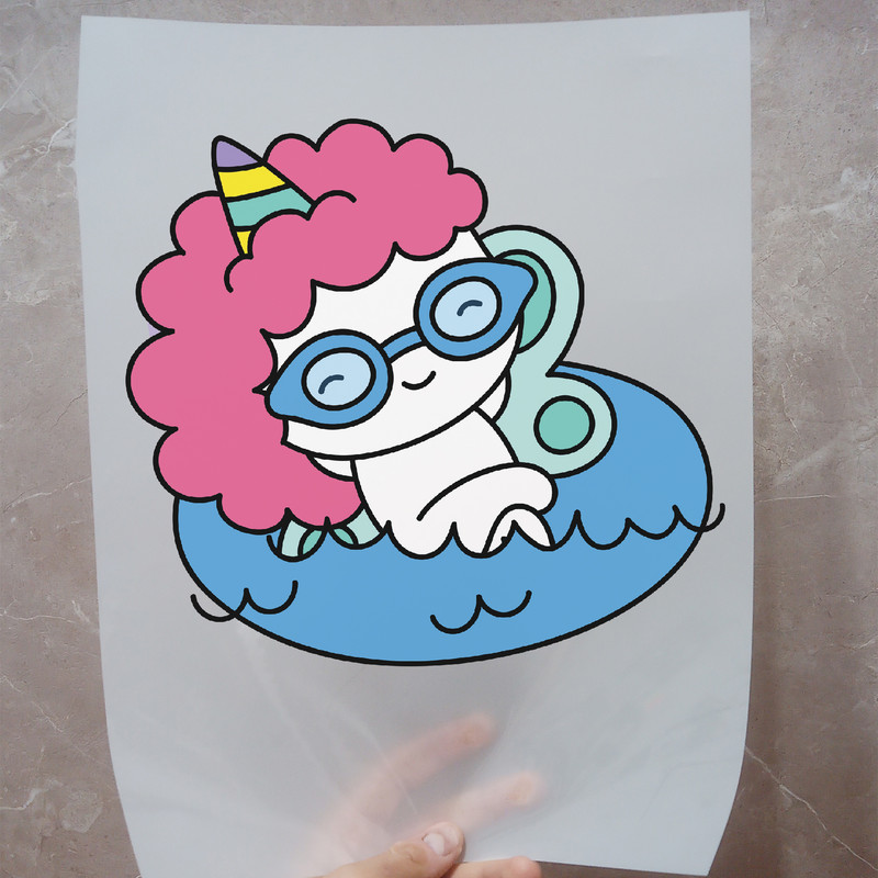 قیمت و خرید استیکر پارچه و لباس مدل dtf طرح یونیکورن کد H20.590 مجموعه 3 عددی