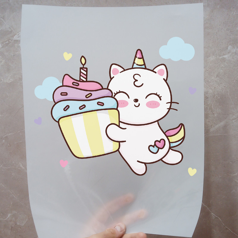 قیمت و خرید استیکر پارچه و لباس مدل dtf طرح یونیکورن کد H15.687 مجموعه 4 عددی