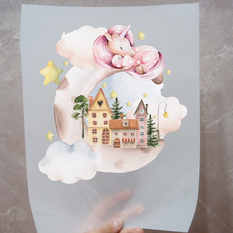 قیمت و خرید استیکر پارچه و لباس مدل dtf طرح یونیکورن کد H20.494 مجموعه 3 عددی