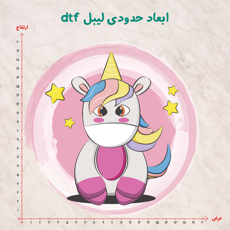 قیمت و خرید استیکر پارچه و لباس مدل dtf طرح یونیکورن کد H20.329 مجموعه 6 عددی