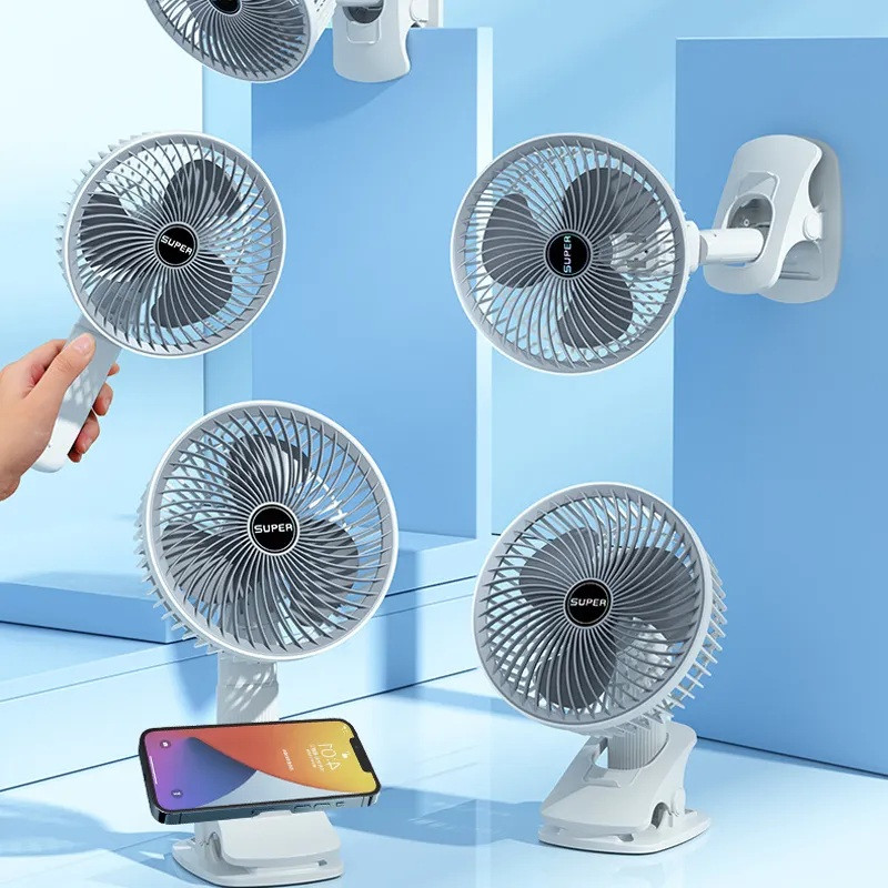 قیمت و خرید پنکه شارژی مدل Circulation Clamp Fan ظرفیت 1200 میلی آمپر ساعت