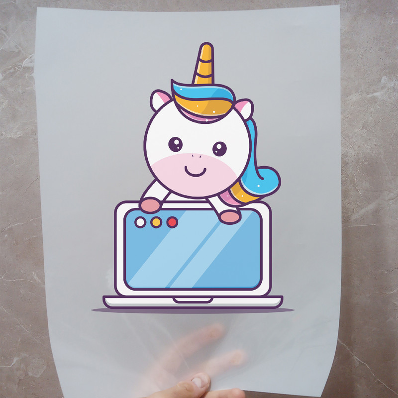 قیمت و خرید استیکر پارچه و لباس مدل dtf طرح یونیکورن کد H15.784 مجموعه 4 عددی